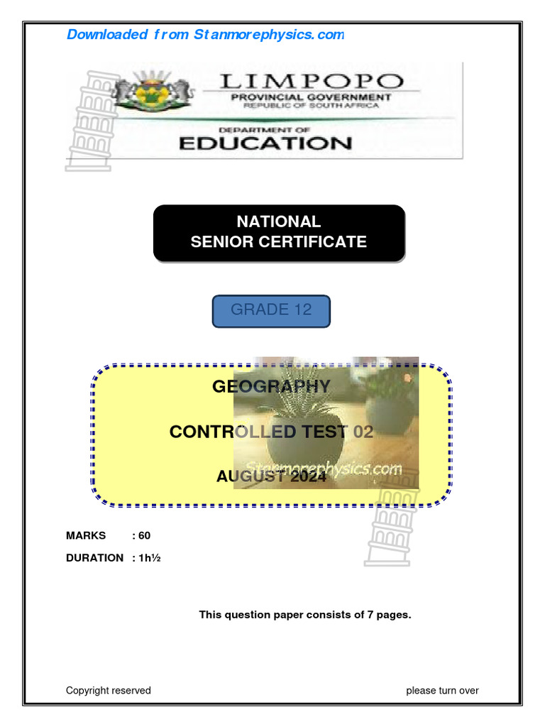 LP Geography Grade 12 TEST Term 3 2024 QP and Memo | PDF | Mining ...