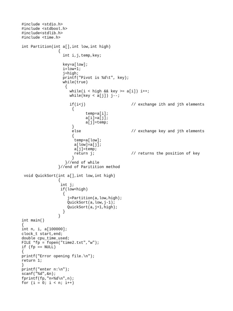 PGM 3 Quick Sort | PDF