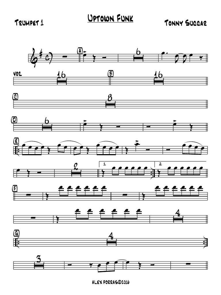 Uptown Funk Salsa - Trumpet 1 | PDF