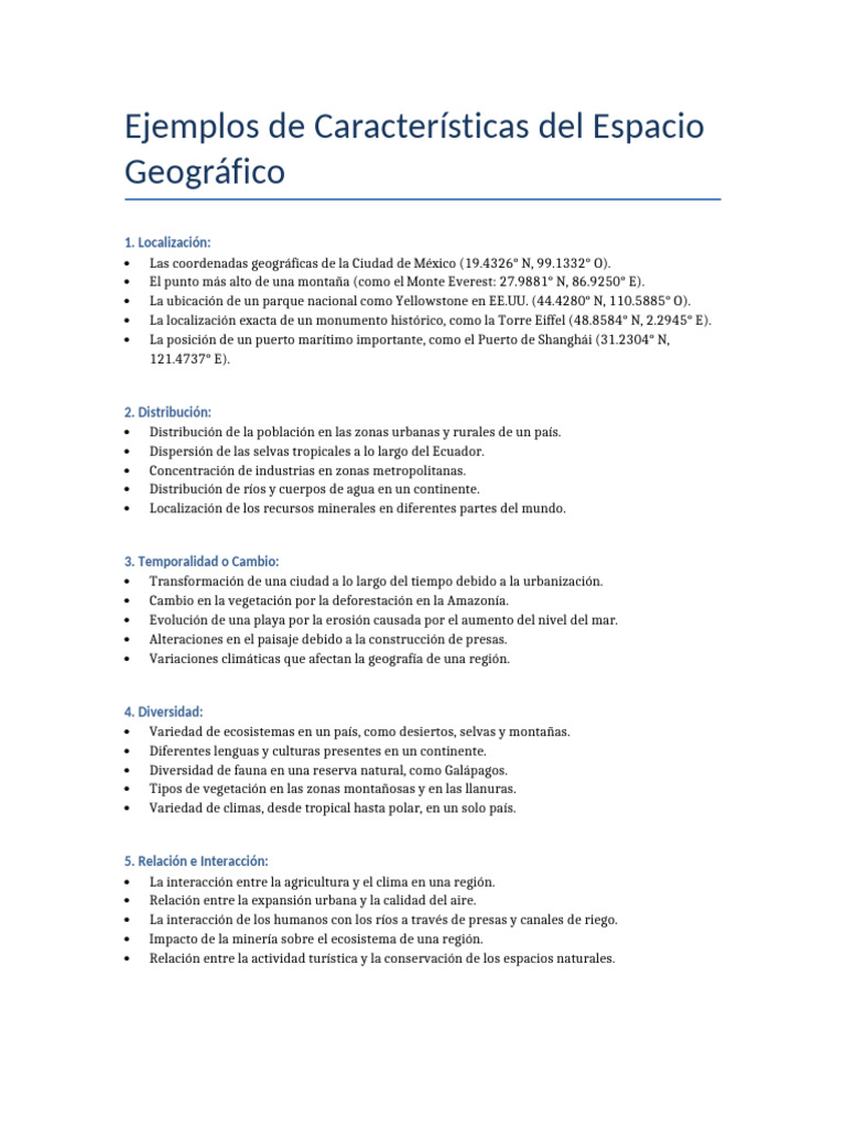 Caracteristicas Espacio Geografico | PDF