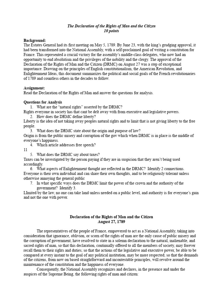 Summary of the Rights of Man | PDF | Rights | Political Science