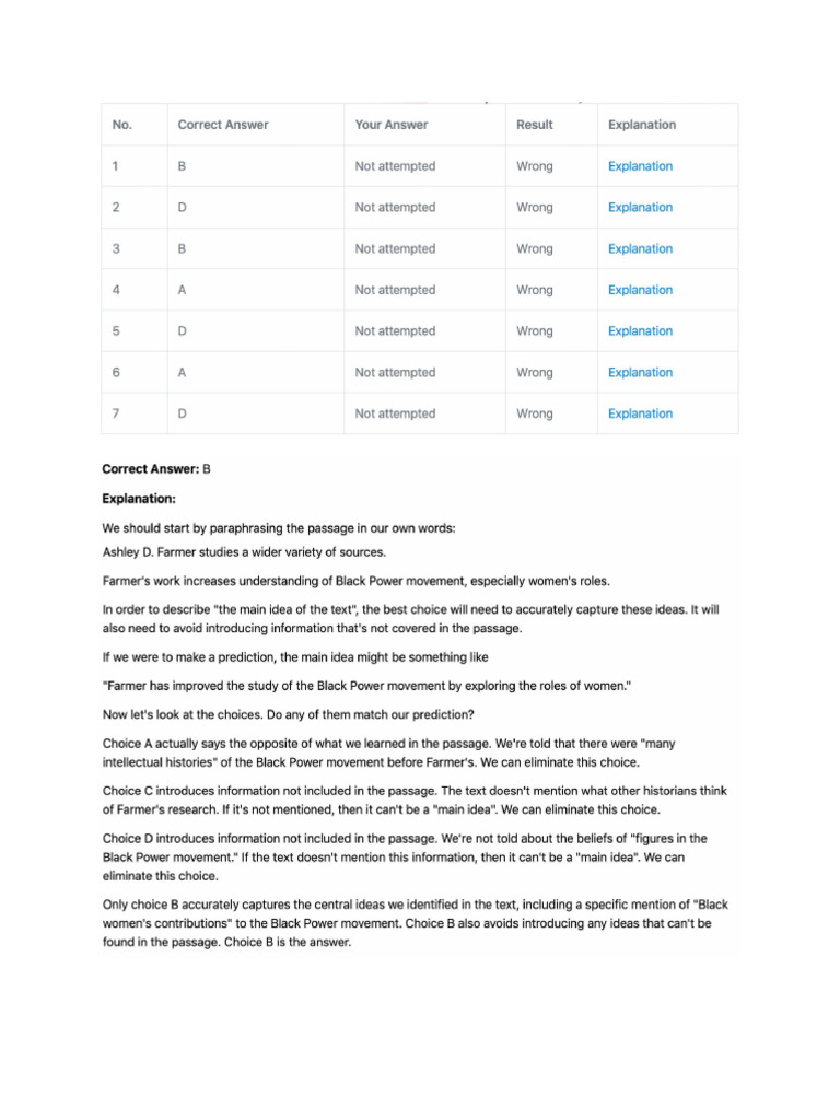 Sample Practice Answers | PDF