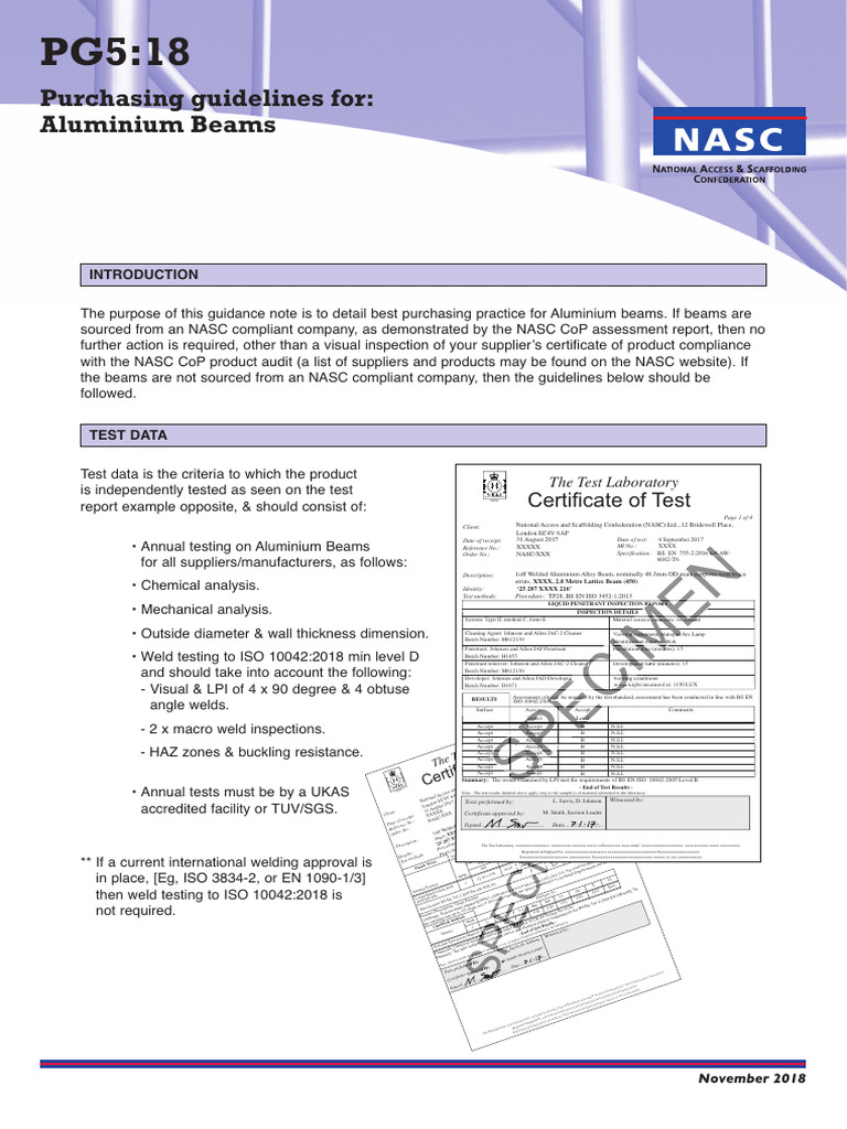 PG5 - 18 Purchasing Guidelines For Aluminium Beams | PDF | Materials