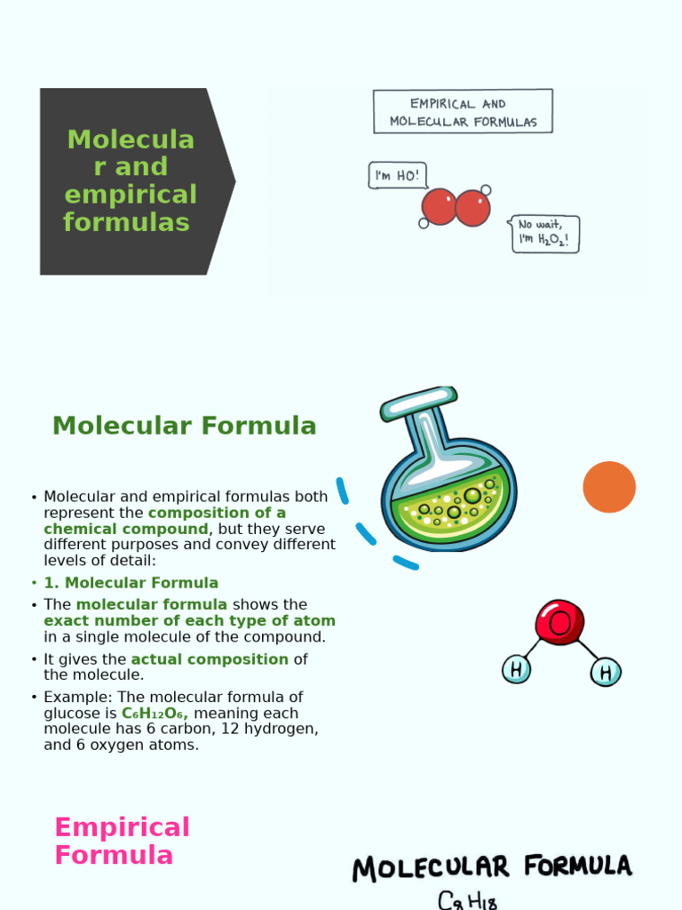 Molecular vs Empirical Formulas Explained | PDF | Mole (Unit) | Molecules