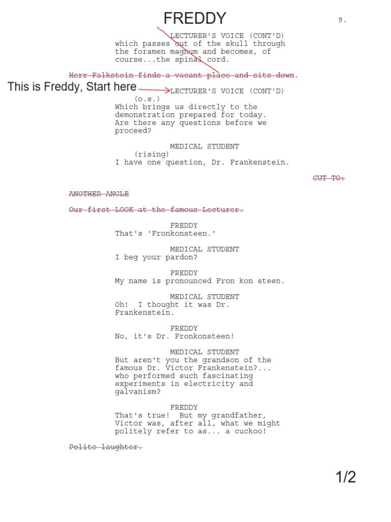 YOUNG FRANKENSTEIN - Freddy - Sides | PDF | Neuroscience | Nervous System