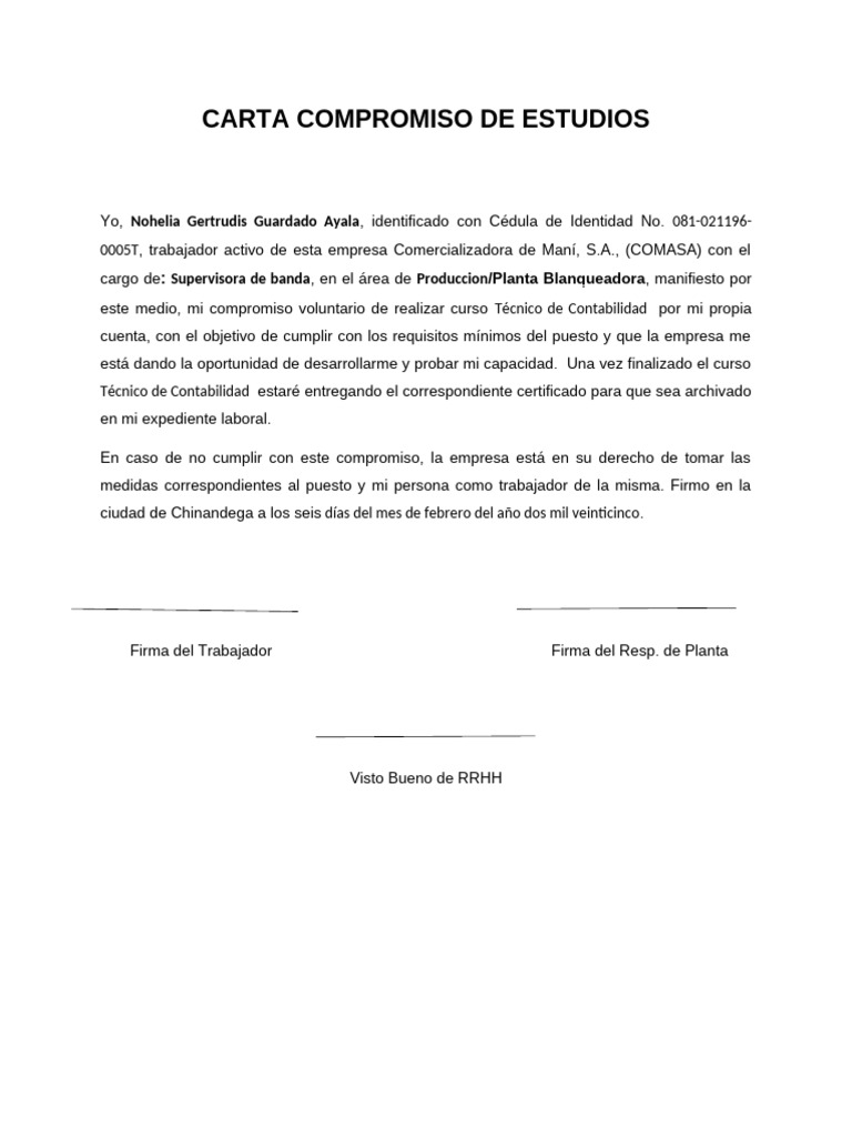 Carta Compromis-Wps Office | PDF