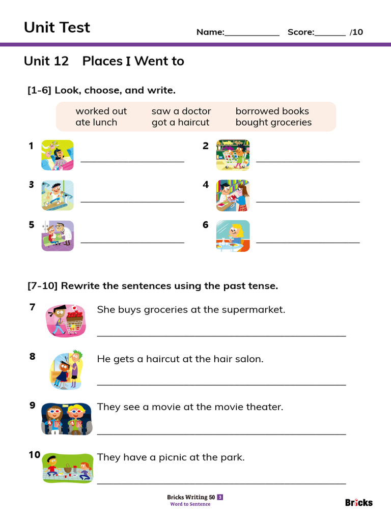 Unit Test: Past Tense Practice | PDF