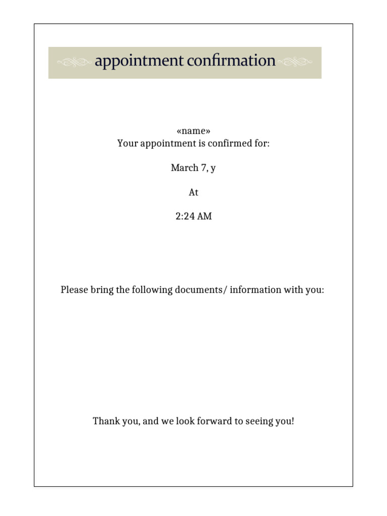 Letter Appt - Confirm | PDF