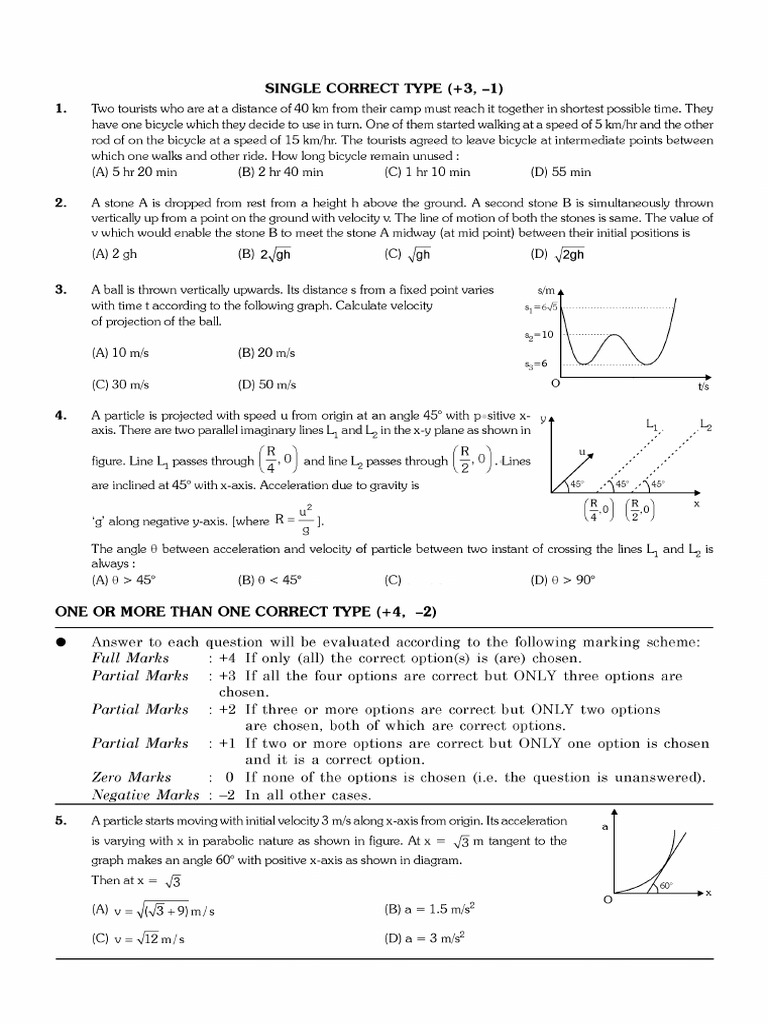 Quiz Phy Kinematics | PDF