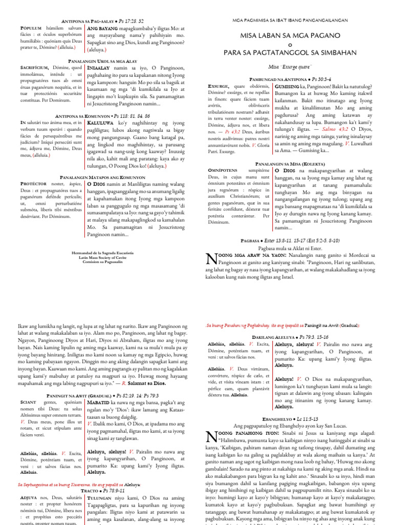 Misa Votiva - Laban Sa Mga Pagano - Lat-Tag - LMSC | PDF