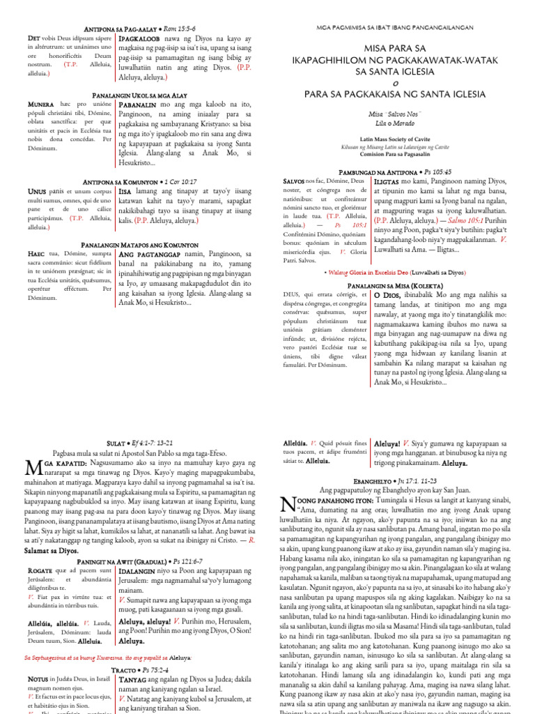 Misa Votiva - Pagkakaisa NG Simbahan - Lat-Tag - LMSC | PDF