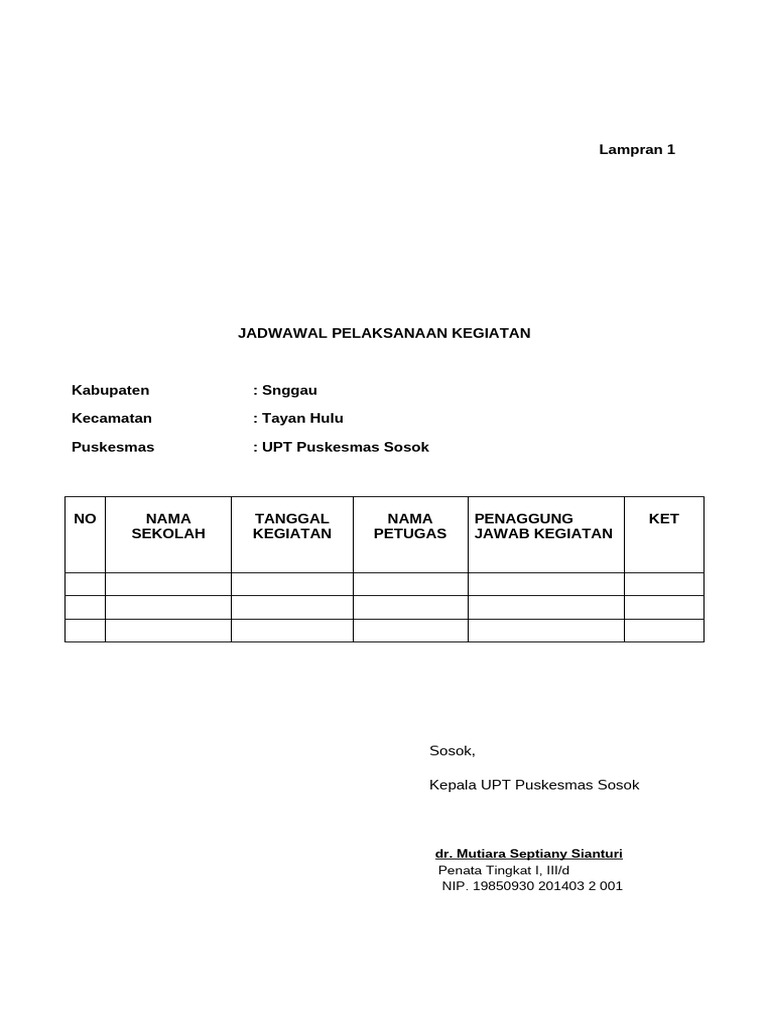 FORMAT LAMPIRAN AKZI | PDF