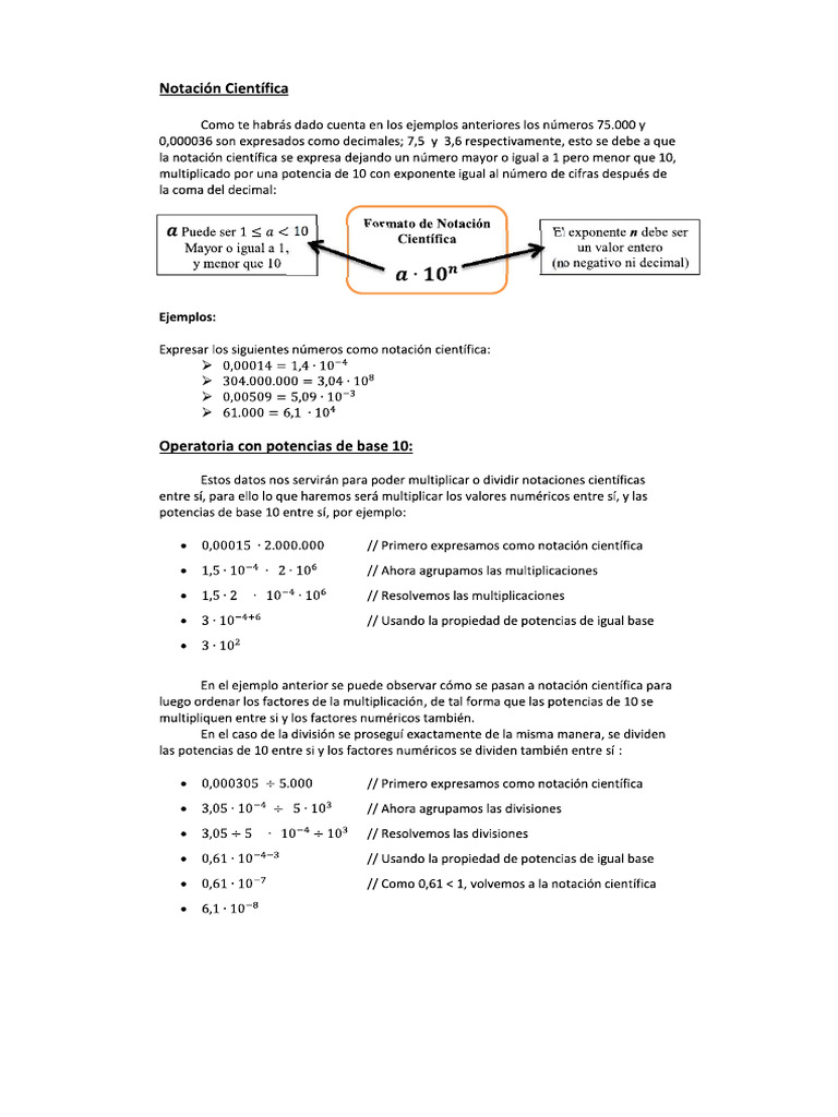 NOTACION CIENTIFICA nivel 1 | PDF