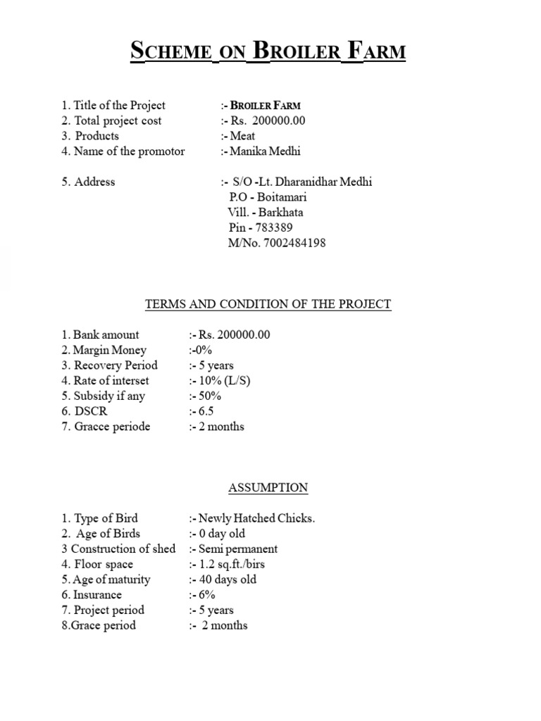 Broiler Farm Project Overview | PDF