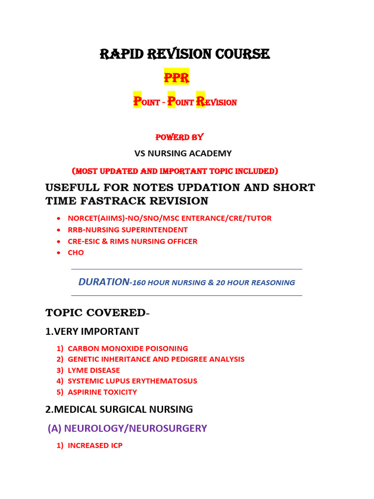 Rapid Revision Course Detail | PDF | Mental Disorder | Fetus