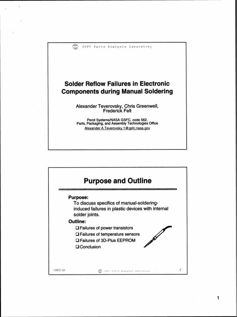 Solder Reflow Failures in Electronic Components During Manual Soldering | PDF | Soldering ...