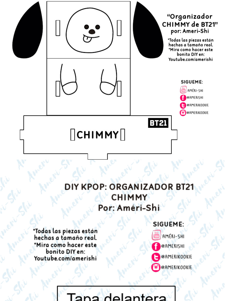 (A4) DIY BT21 - Organizador CHIMMY Por AmeriShi | PDF