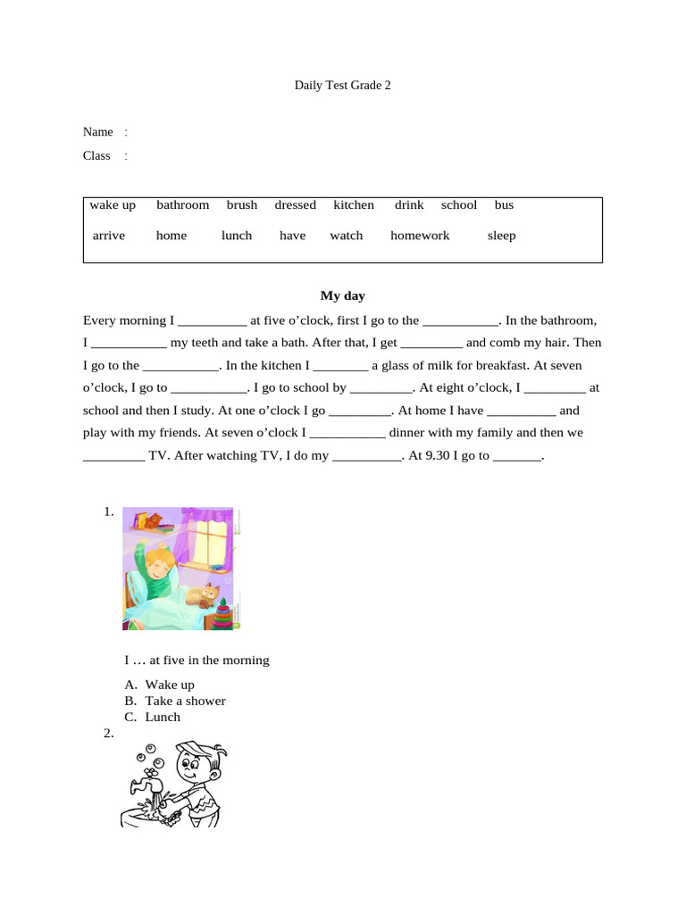 Daily Test Grade 2 | PDF