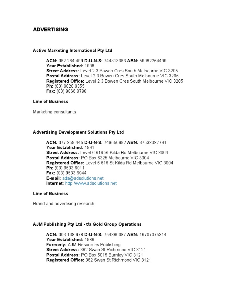 Advertising | PDF | Advertising | Address (Geography)