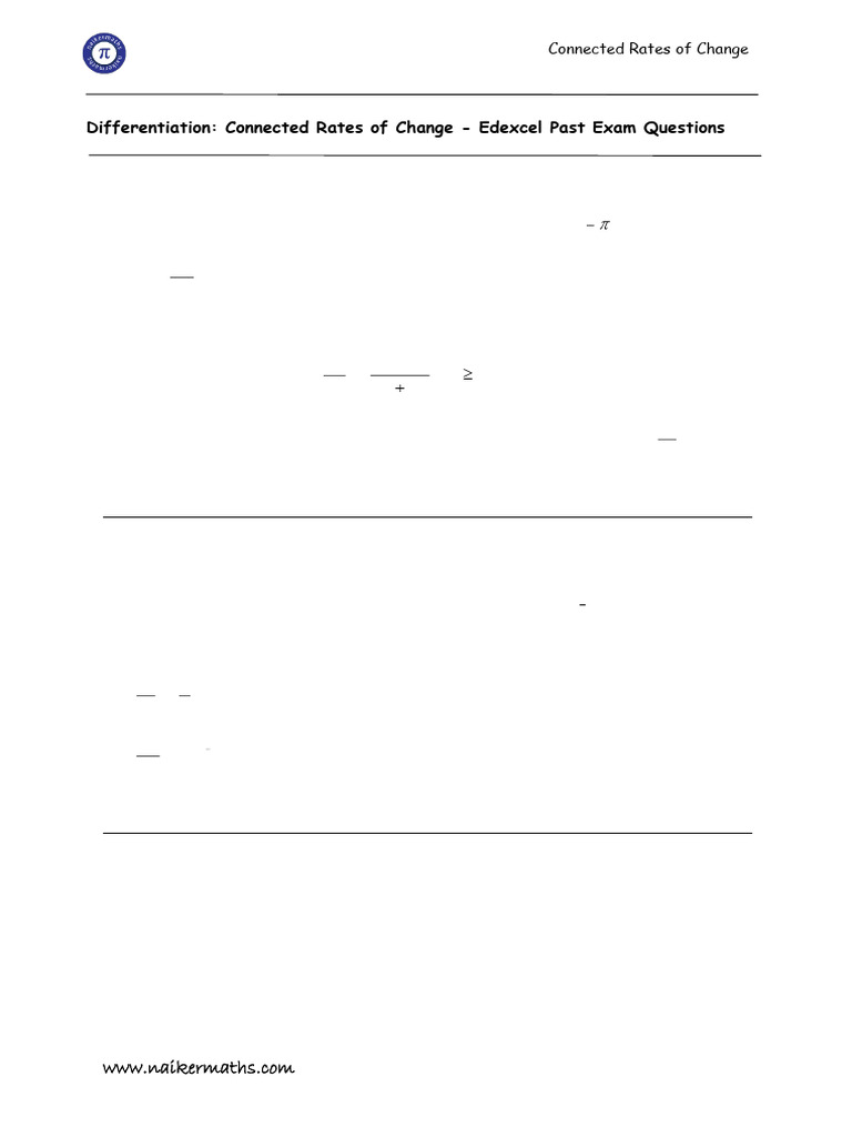 Differentiation Connected Rate of Change | PDF | Area | Sphere