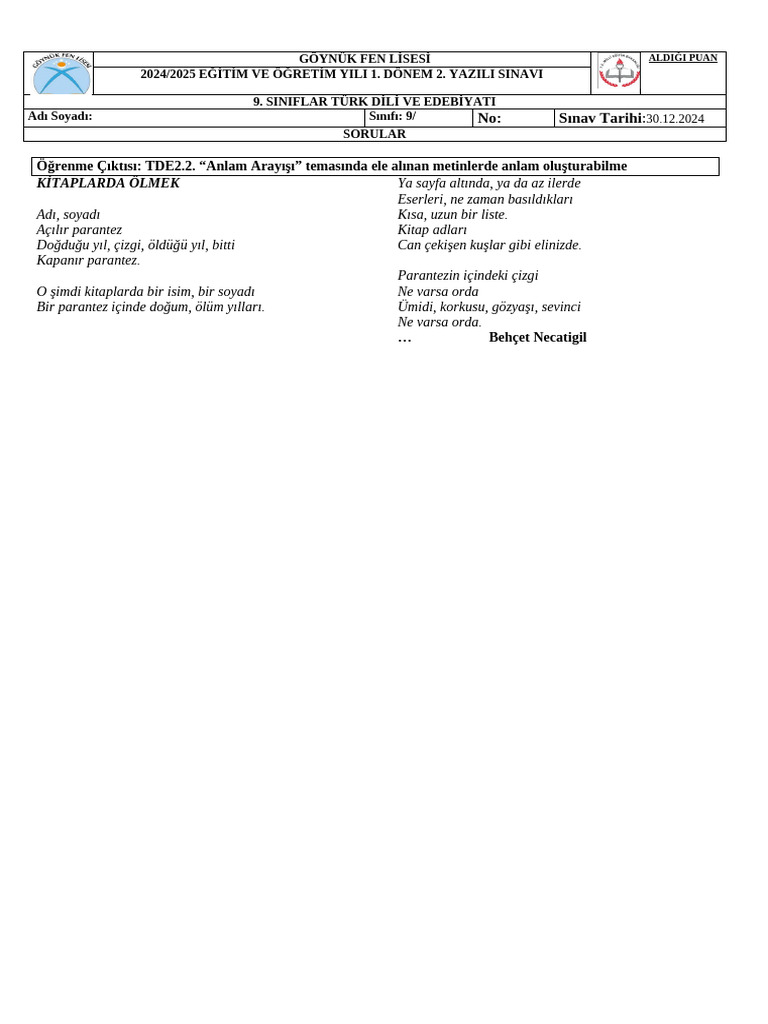 9 Tde 1-2. Son | PDF