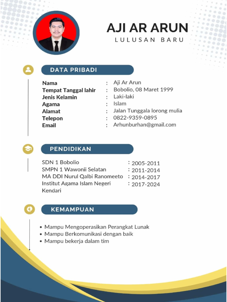 CV Aji Ar Arun | PDF