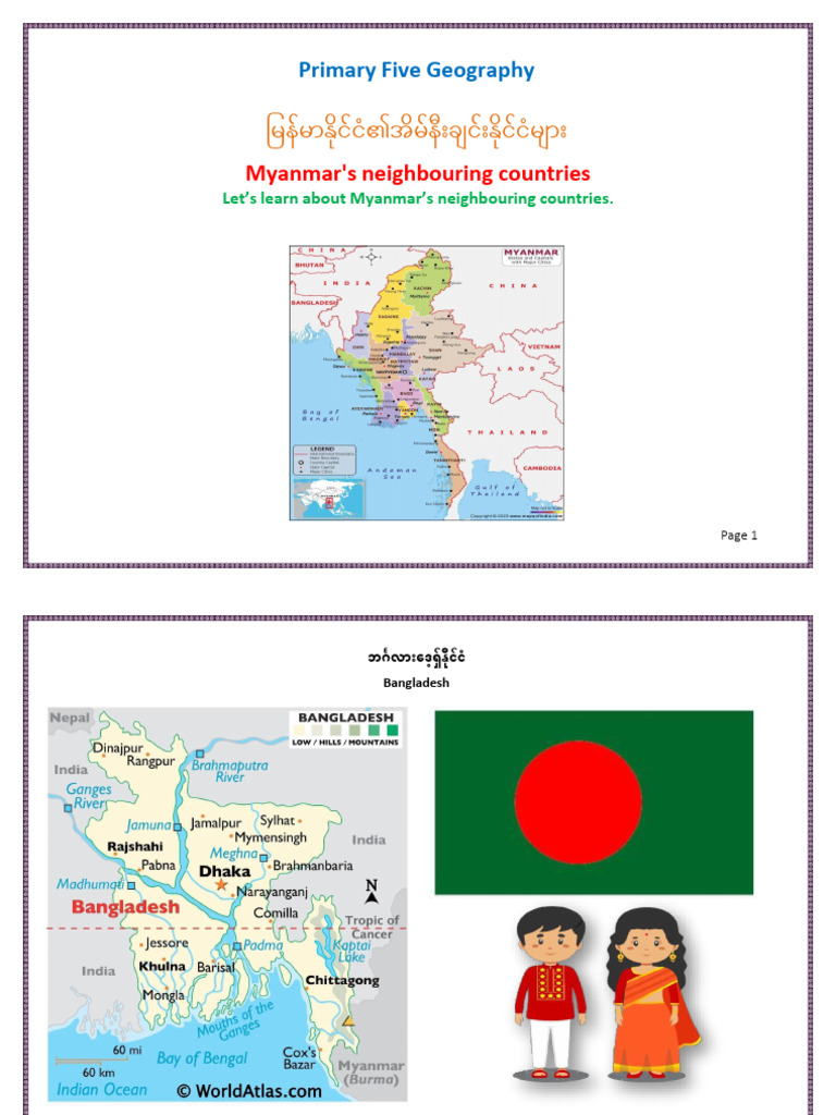 Primary Five - Myanmar Geography (Semester Two 2024 - 2025) 2 | PDF