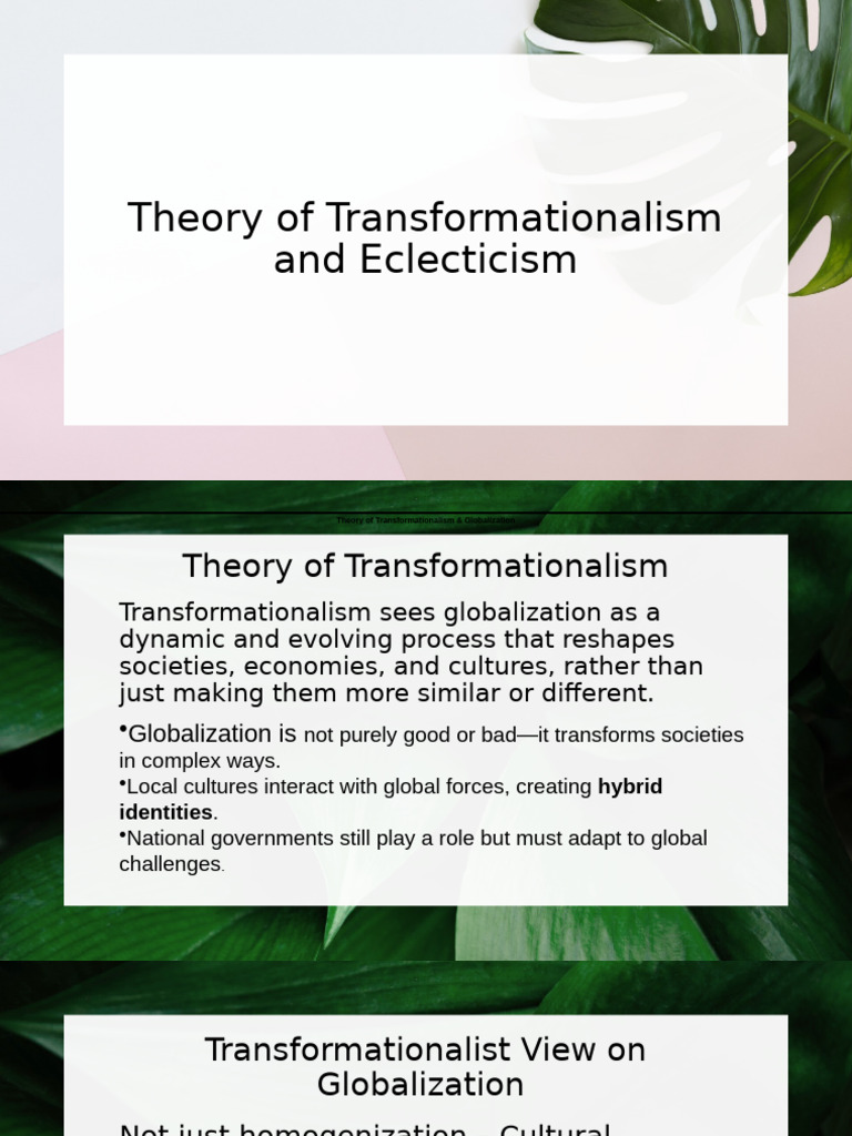 Theory of Transformationalism and Eclecticism | PDF