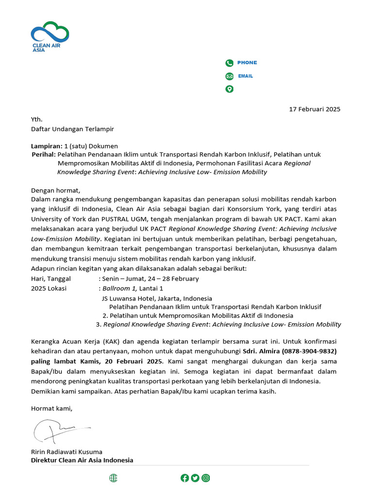 3 Surat Undangan Regional Event (26 - 28 Feb) | PDF