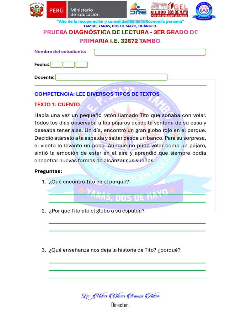Prueba Diagnóstica de Lectura | PDF | Abejas | Colmena