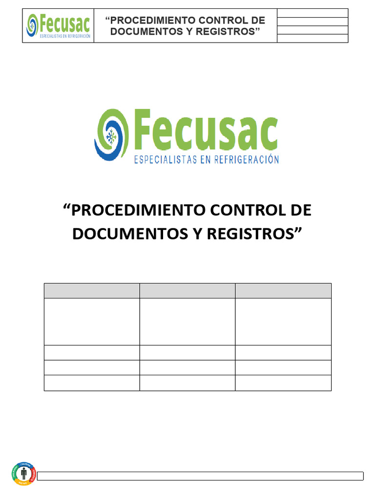 Procedimiento Control de Documentos y Registro FC-PCDR-001 | PDF ...