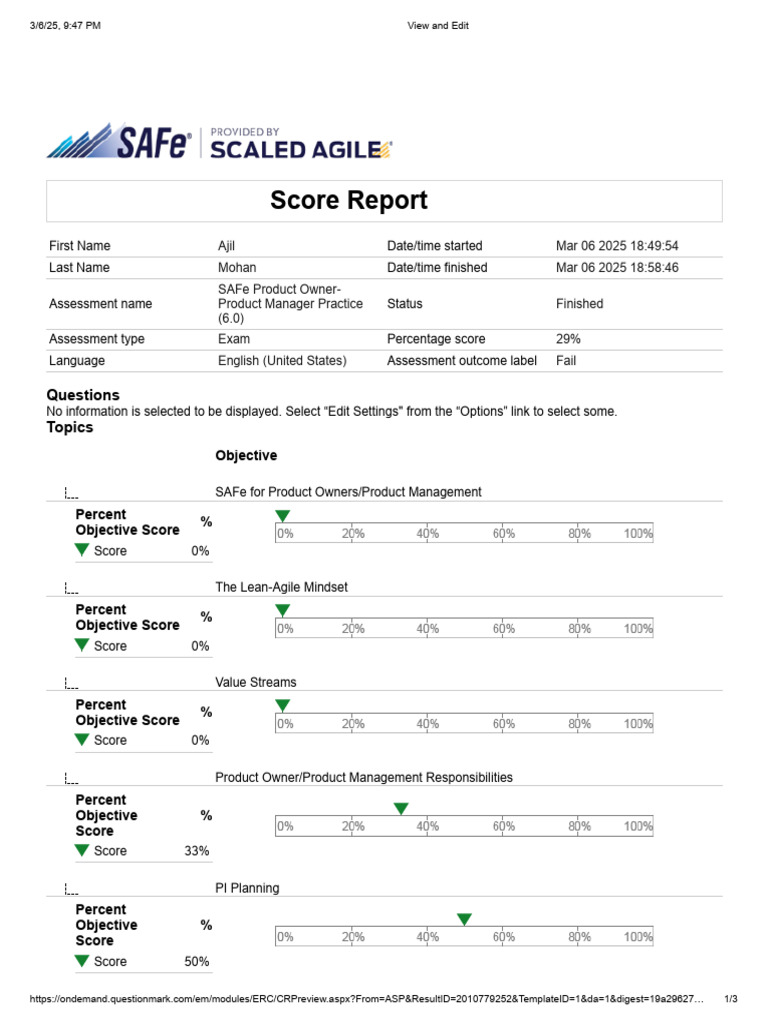 Safe Failed Result | PDF | Scrum (Software Development)