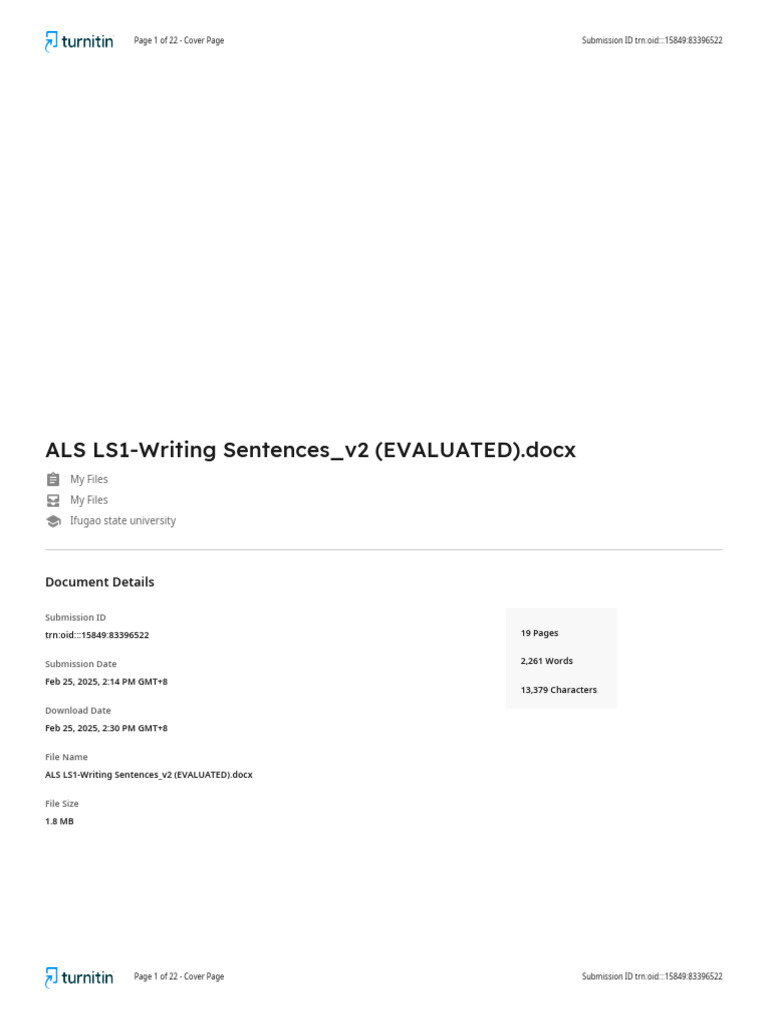 ALS LS1-Writing Sentences - v2 (EVALUATED) | PDF | Citation