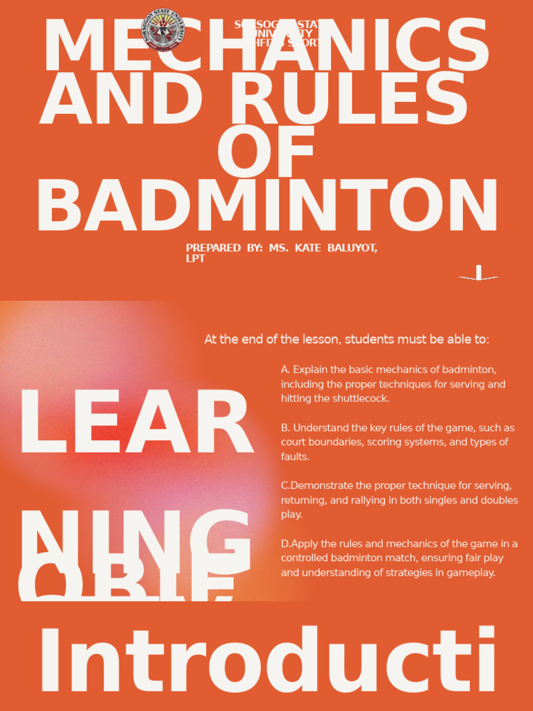 Badminton Mechanics 094542 | PDF | Sports