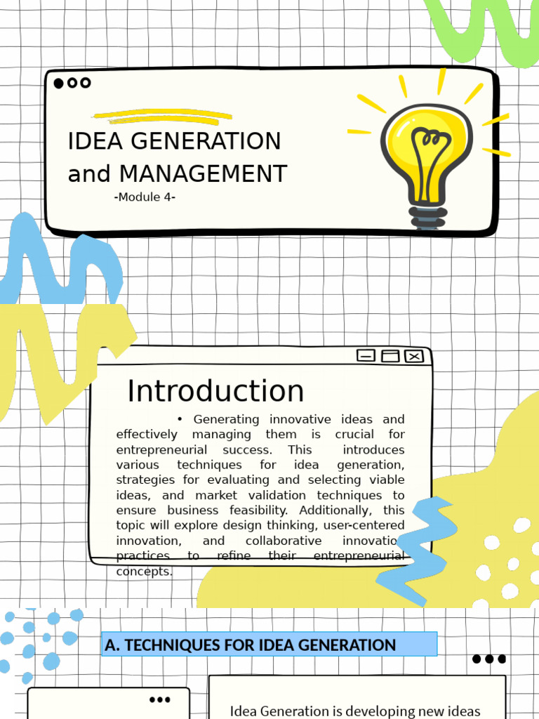 Idea Generation and Management | PDF | Feasibility Study | Brainstorming