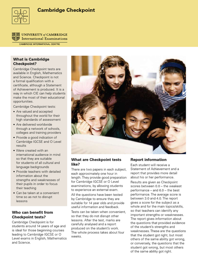 What Is Cambride Checkpoint | PDF