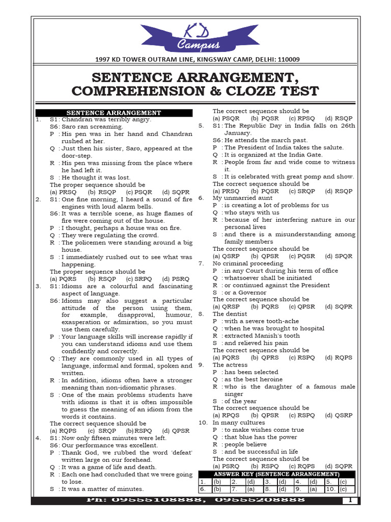 Sentence Arrangement and Comprehension Exercises | PDF | Deforestation