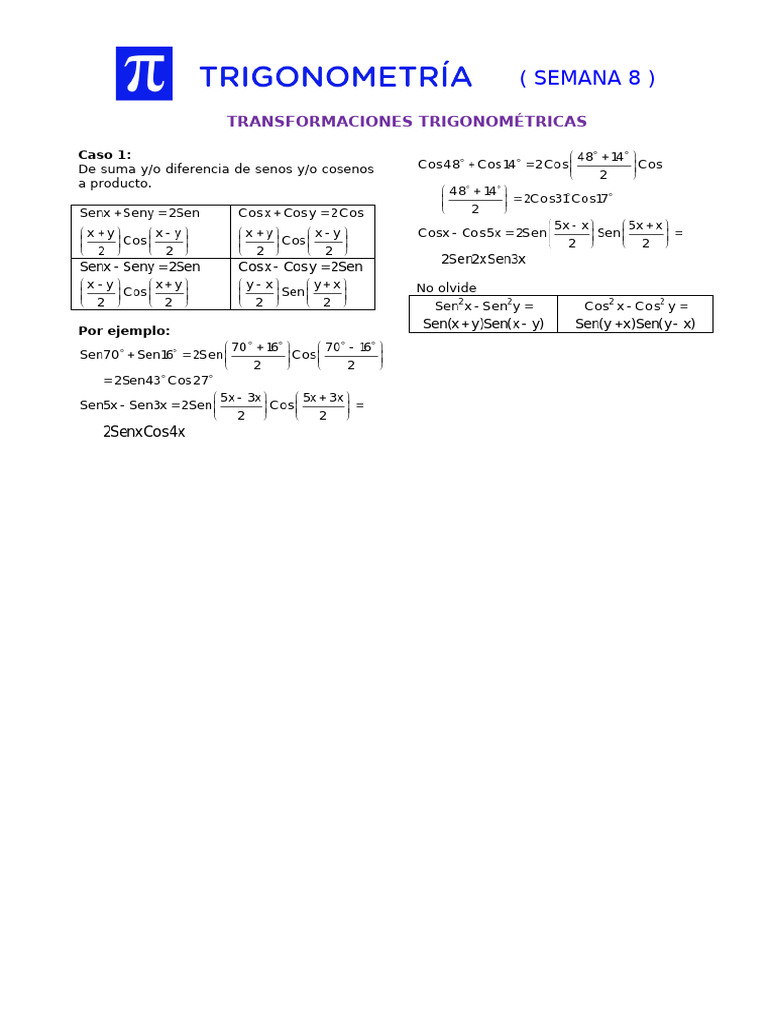 8 Ce - 345 Interm Trigonometria Transformaciones | PDF | Trigonometría