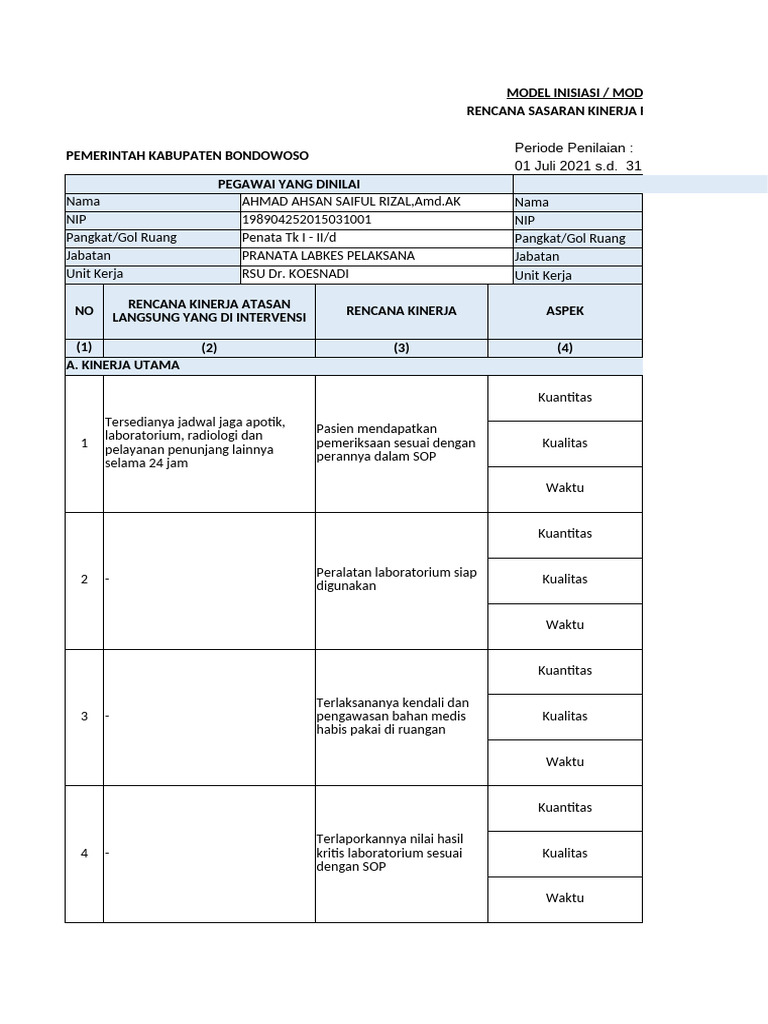 Contoh SKP ATLM | PDF