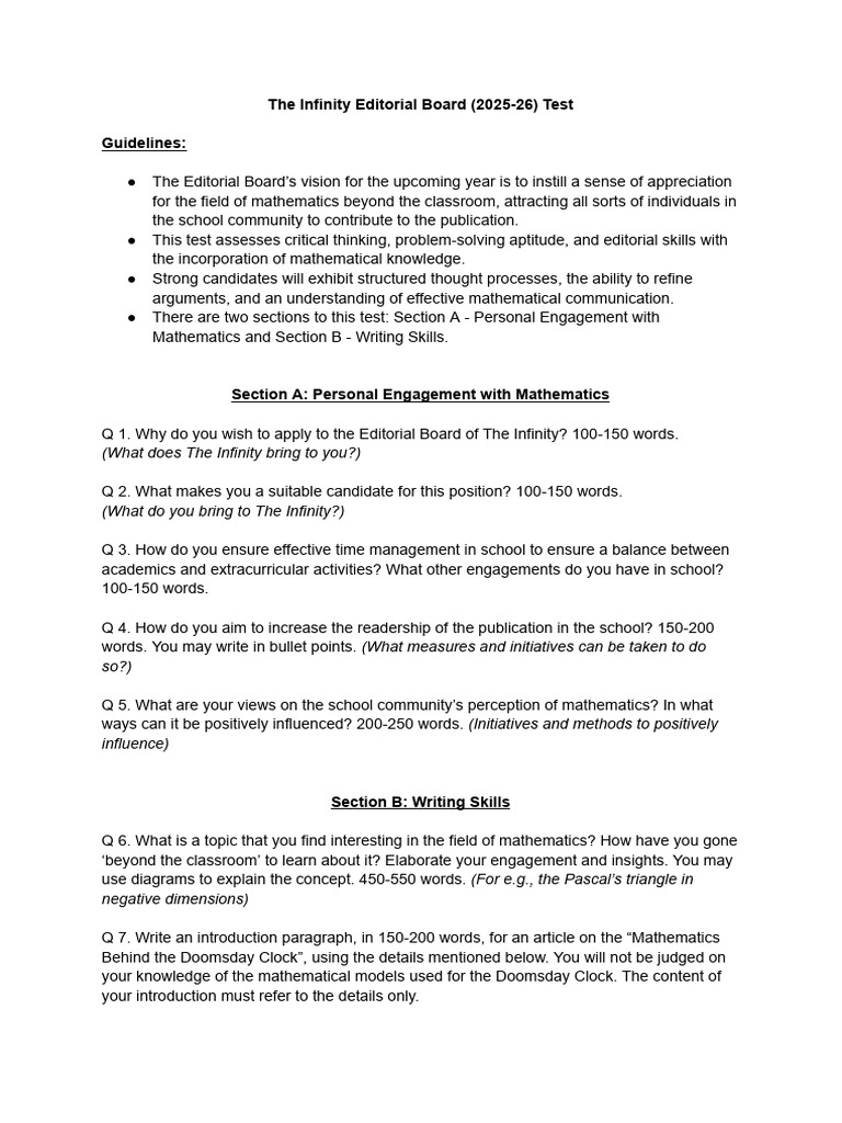 Editorial Board Application Guidelines | PDF | Global Catastrophic Risk ...