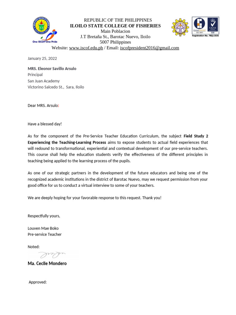 Request for Virtual Teacher Interviews | PDF