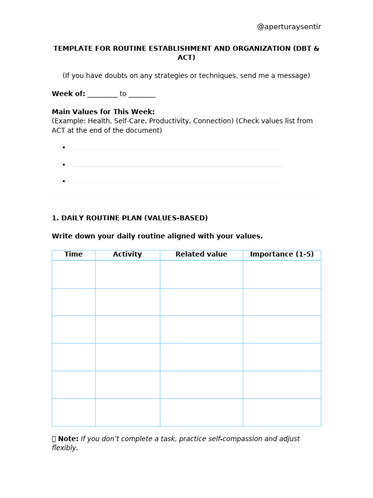 Template For Routine Establishment and Organization | PDF | Dialectical ...