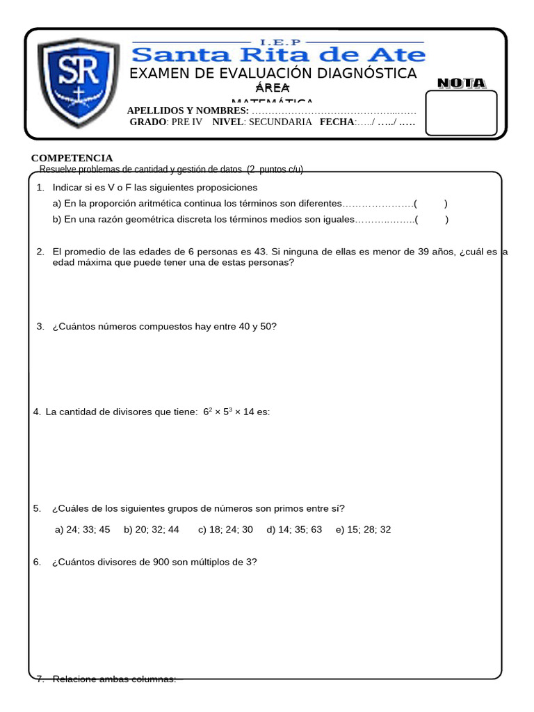 Pre Iv Eva Diag | PDF