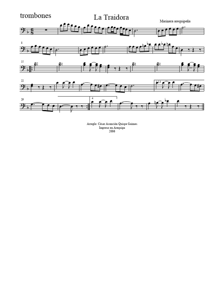 La Traidora Trombon | PDF