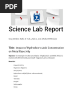 Magnesium and HCl Reaction Experiment | PDF