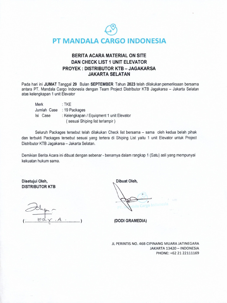 BERITA ACARA KTB | PDF