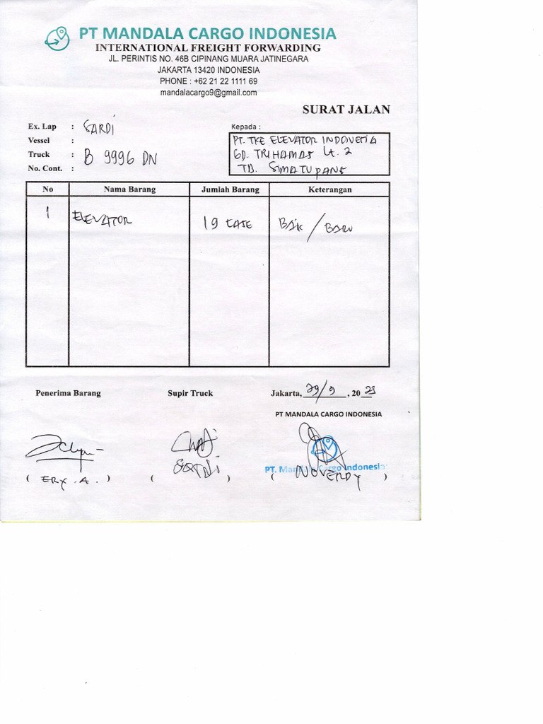 SURAT JALAN KTB | PDF