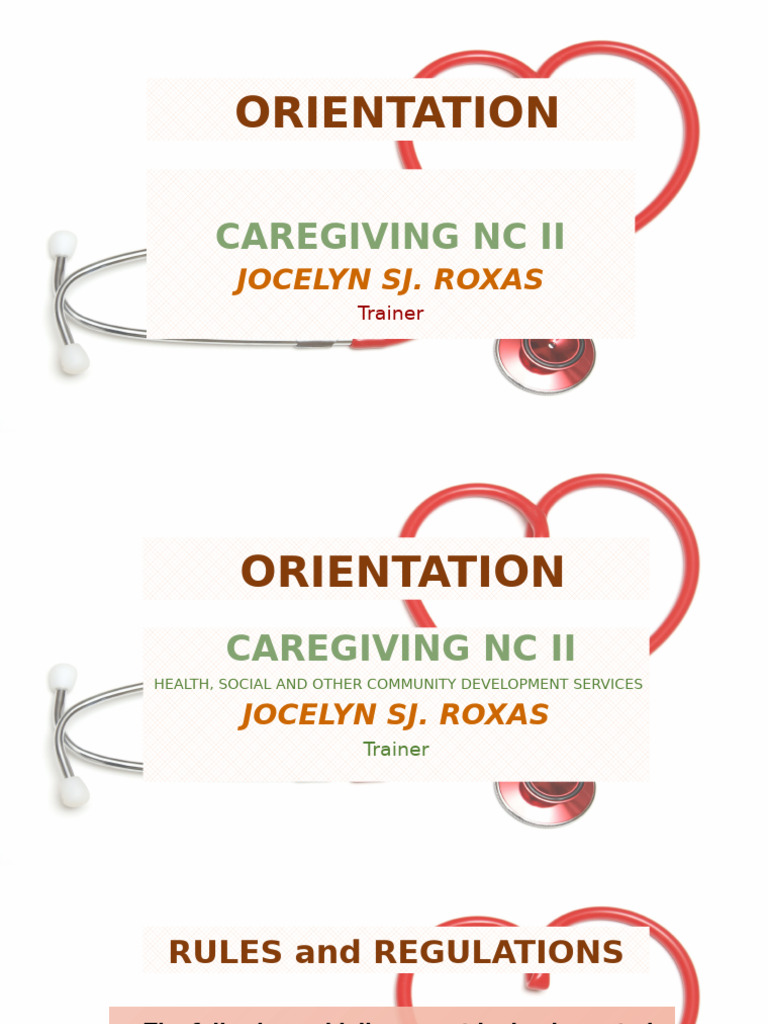 Caregiver Orientation Training Guide | PDF | Caregiver
