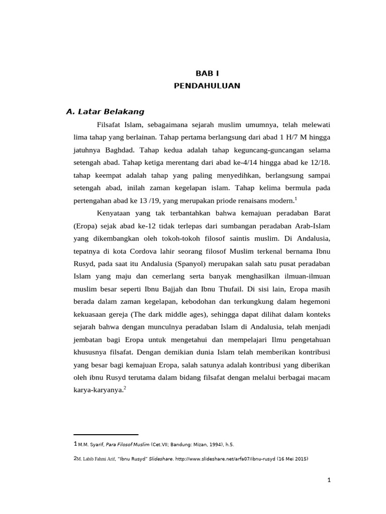 Filsafat dan Karya Ibn Rusyd di Andalusia | PDF