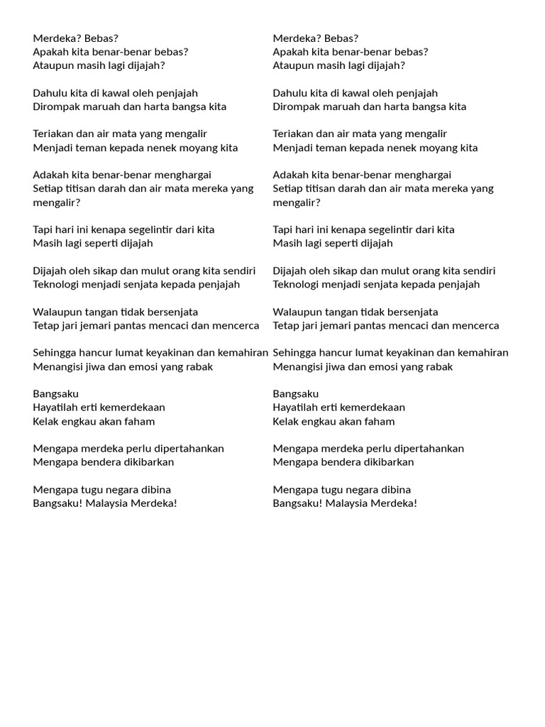 Sajak Merdeka | PDF